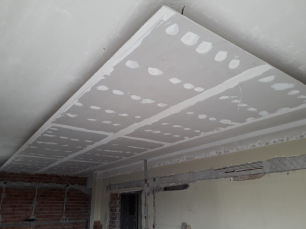 Τοποθέτηση γυψοσανίδας σε οροφή - Ξηρά δόμηση - eletech.gr .gr